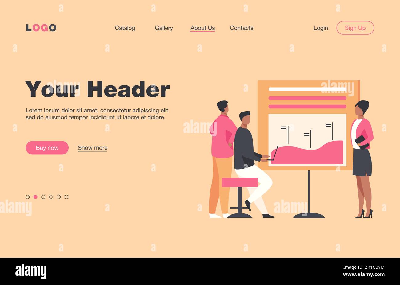 Professional businesswoman presenting project Stock Vector Images - Alamy