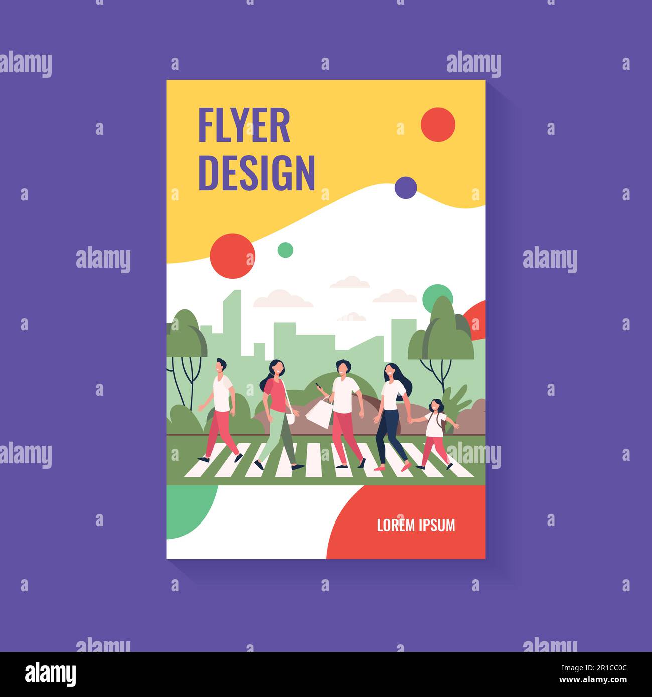 Crowd of people pedestrian crossing Stock Vector Images - Alamy