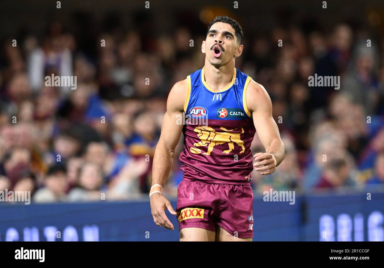 Charlie Cameron of the Lions reacts during the AFL Round 9 match ...