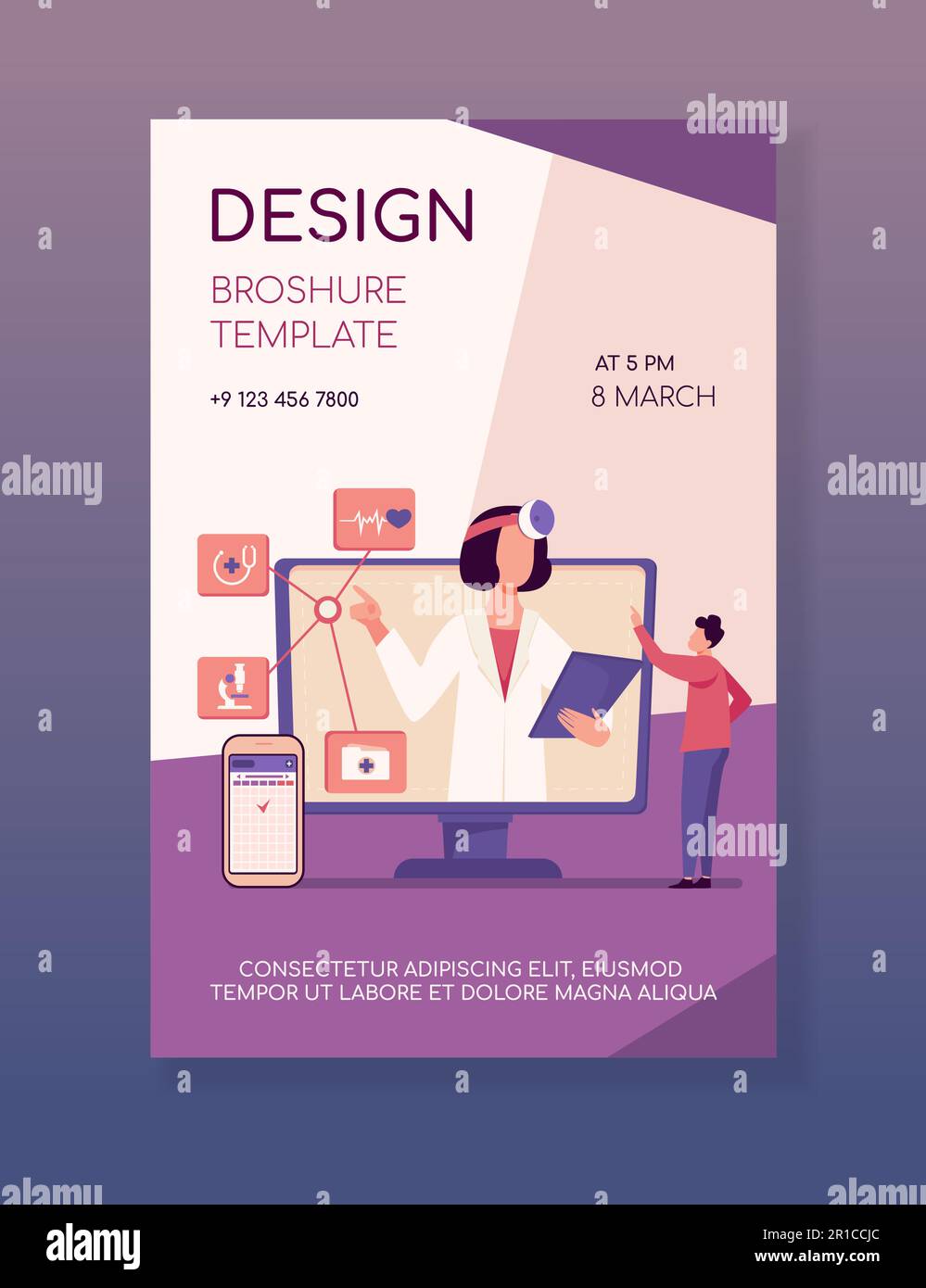 Online medical assistance vector illustration Stock Vector Image & Art ...