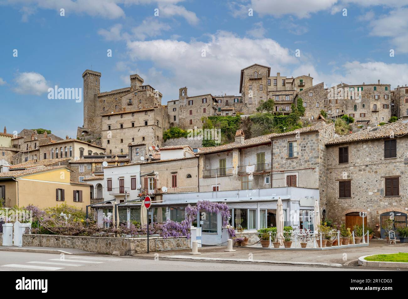 A glimpse of Bolsena, Italy, dominated by the Rocca Monaldeschi della ...