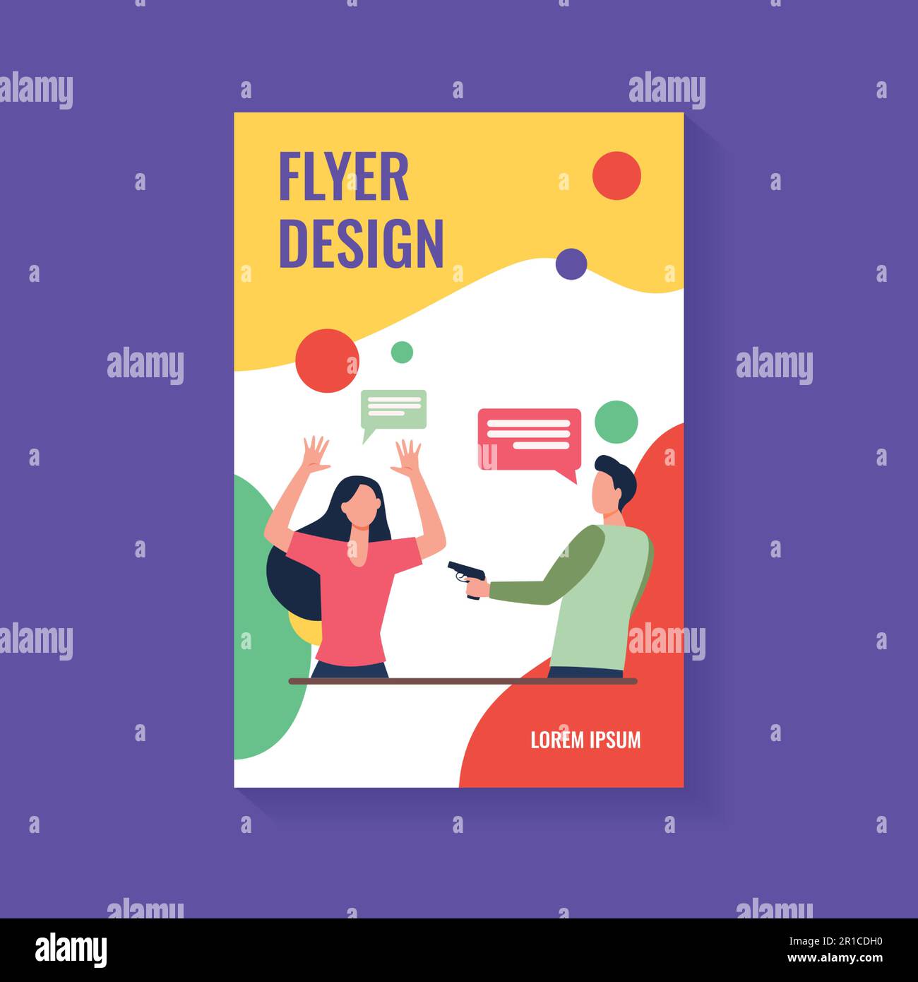 Angry guy threatening scary woman with gun Stock Vector Image & Art - Alamy