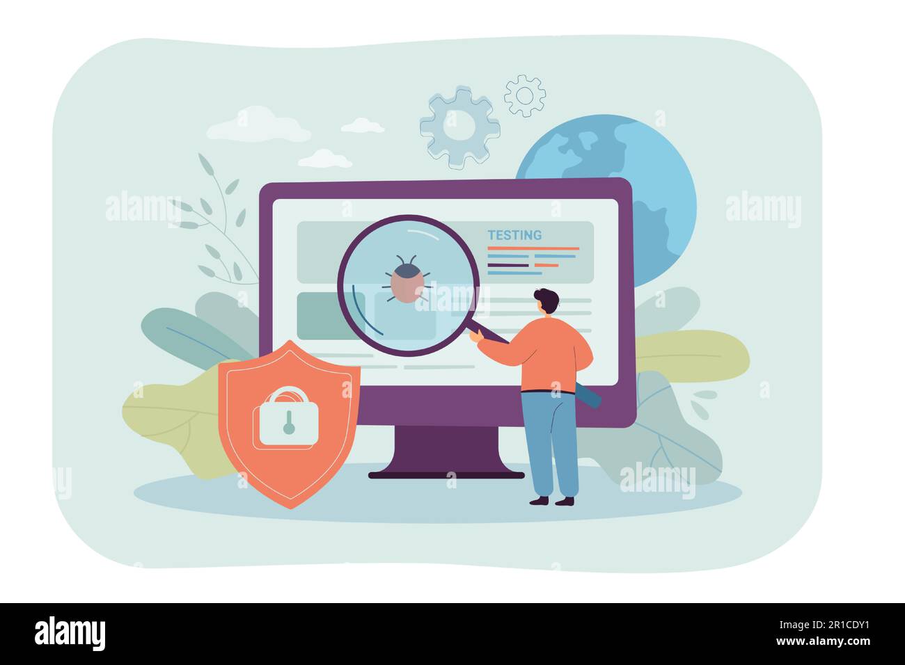 Cartoon metaphor of software assurance application or service Stock Vector Image & Art - Alamy