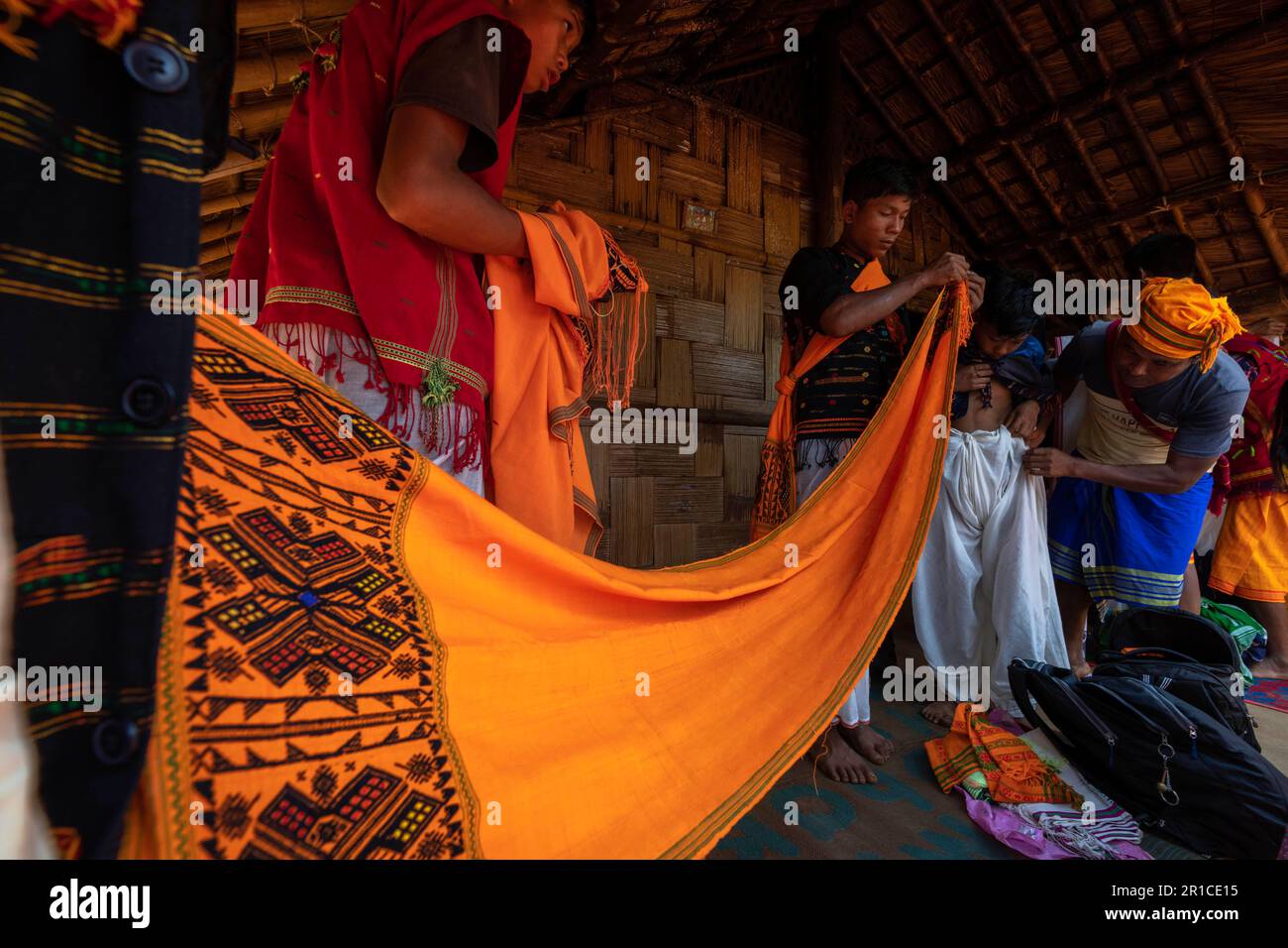 Tiwa tribal boys wear traditional attire before participating in ...