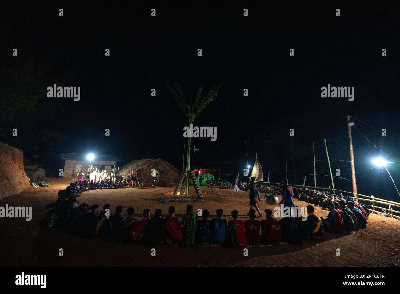 Tiwa tribal people in traditional attire participate in Khelchawa ...