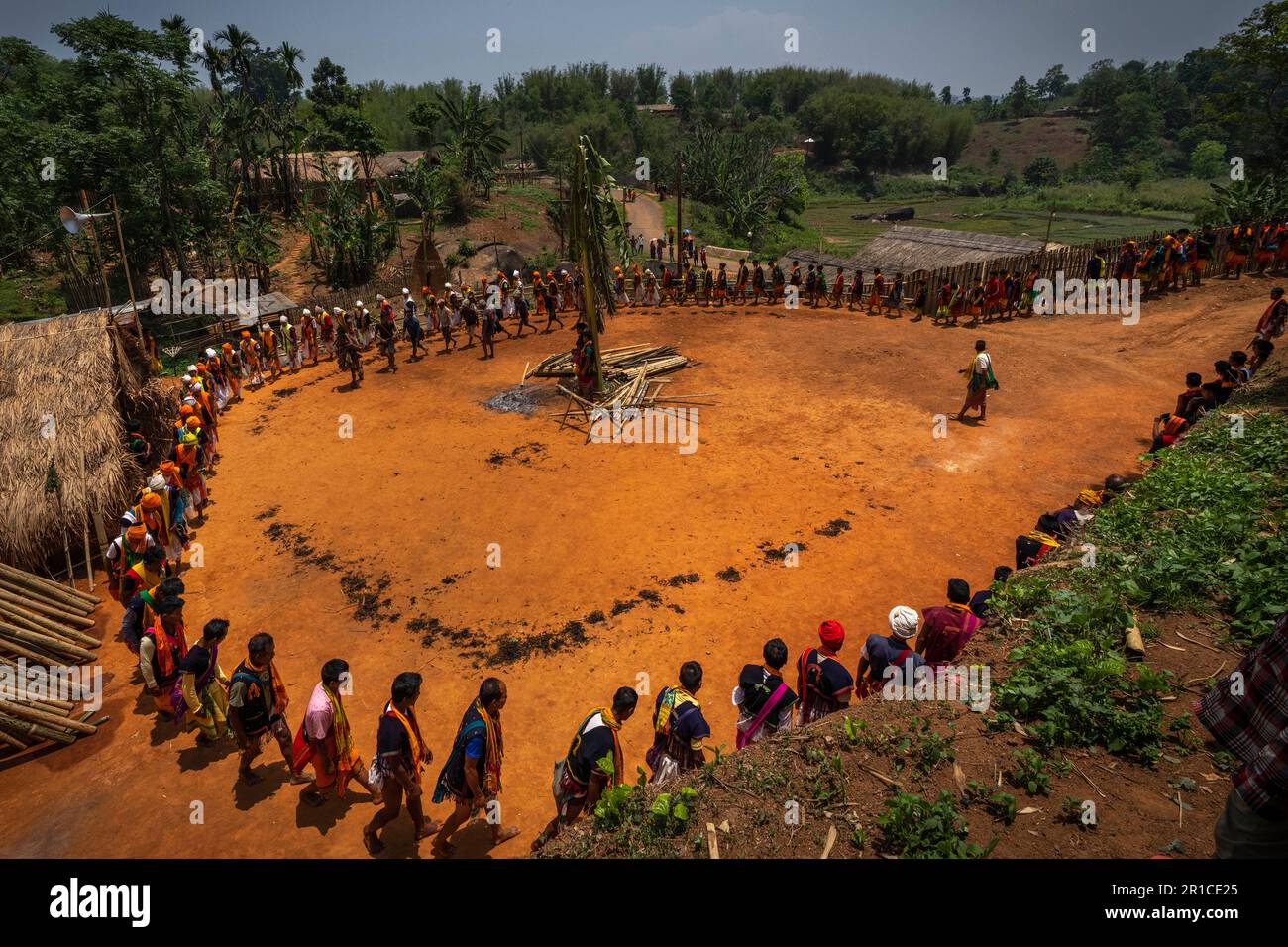 Tiwa tribal people in traditional attire participate in Khelchawa ...