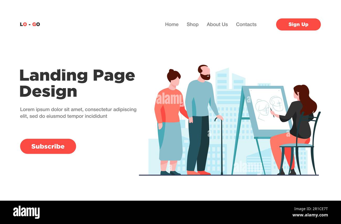 Portrait female artist young Stock Vector Images - Alamy