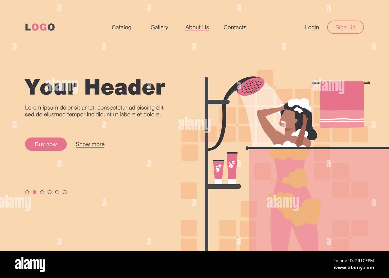 Woman skincare happy Stock Vector Images - Alamy