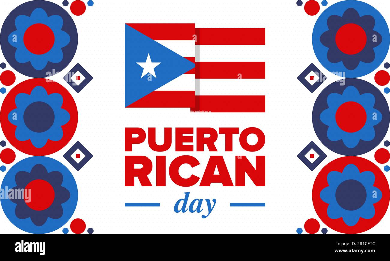 Puerto Rican Day. National happy holiday. Festival and parade in honor of independence and ...