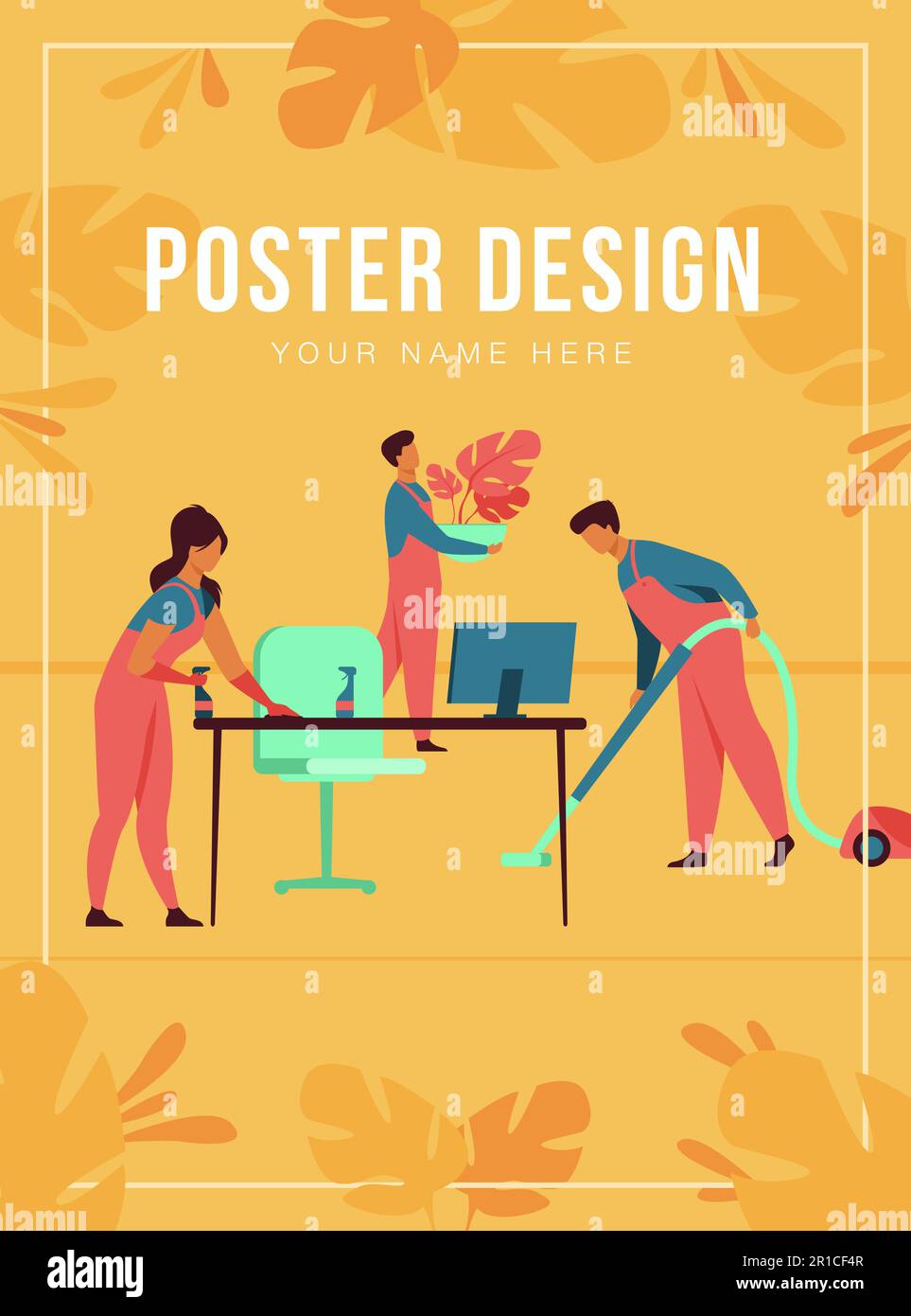 Team professional janitors cleaning Stock Vector Images - Alamy