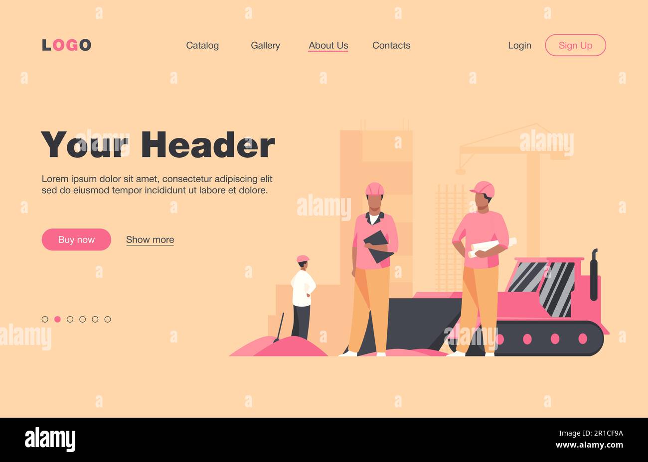 Builders in helmets working at construction site Stock Vector Image & Art - Alamy