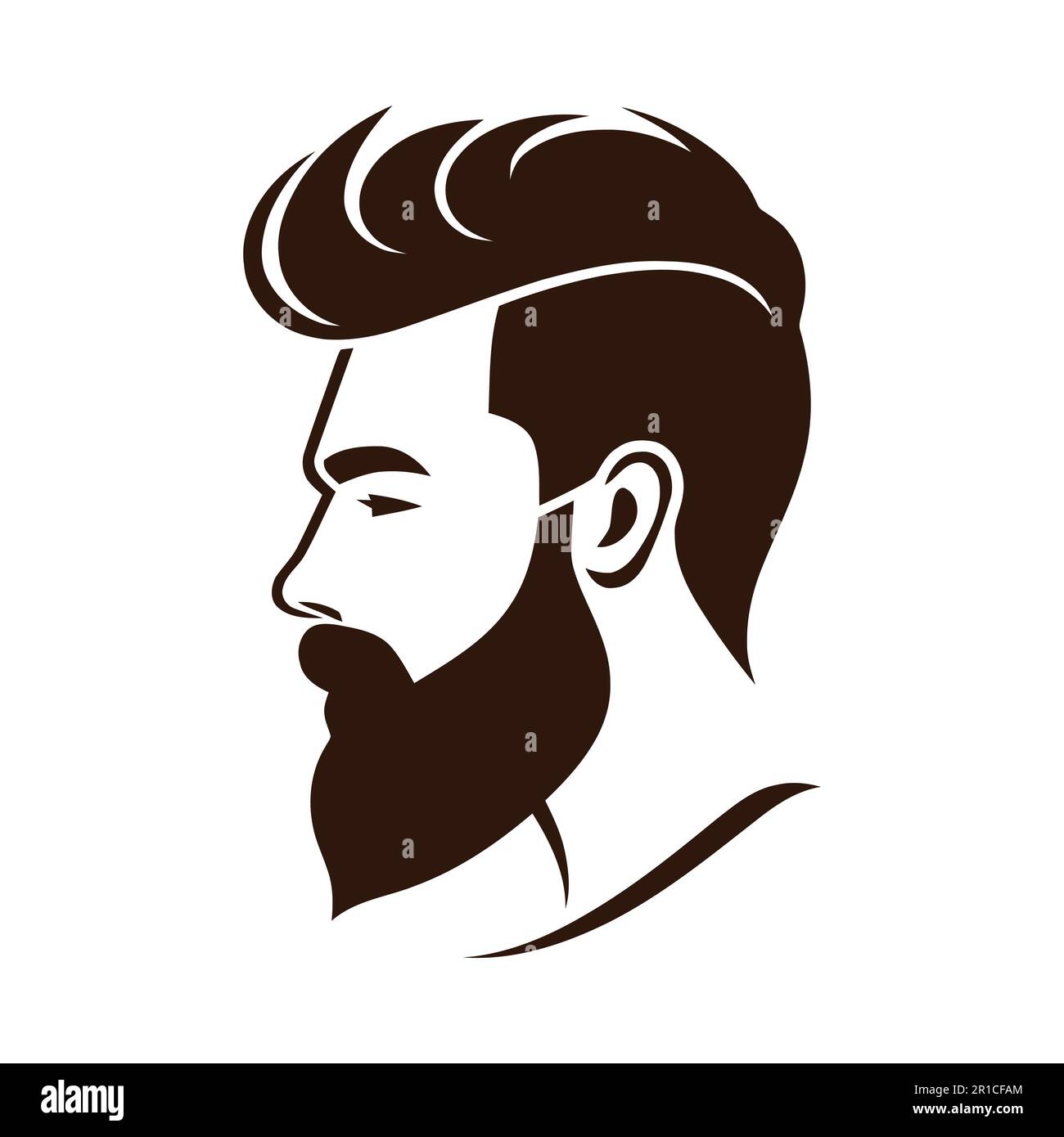 Barbershop, logo design for men's barbershop. man with beard. Vector ...