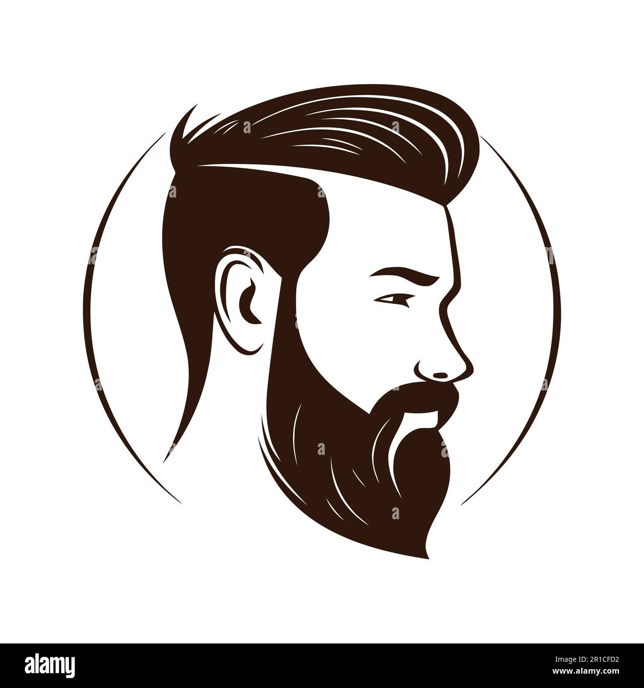 Barbershop, logo design for men's barbershop. man with beard. Vector ...