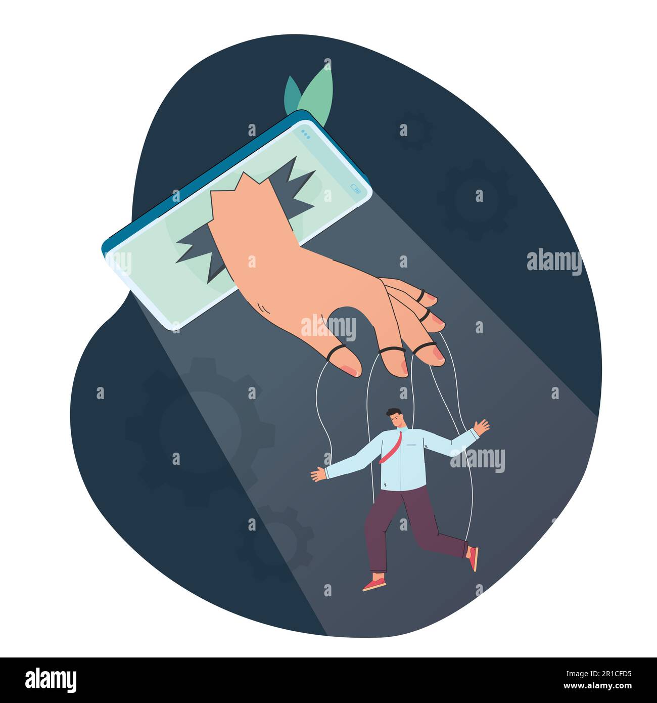 Man controlled by phone as puppet Stock Vector Image & Art - Alamy