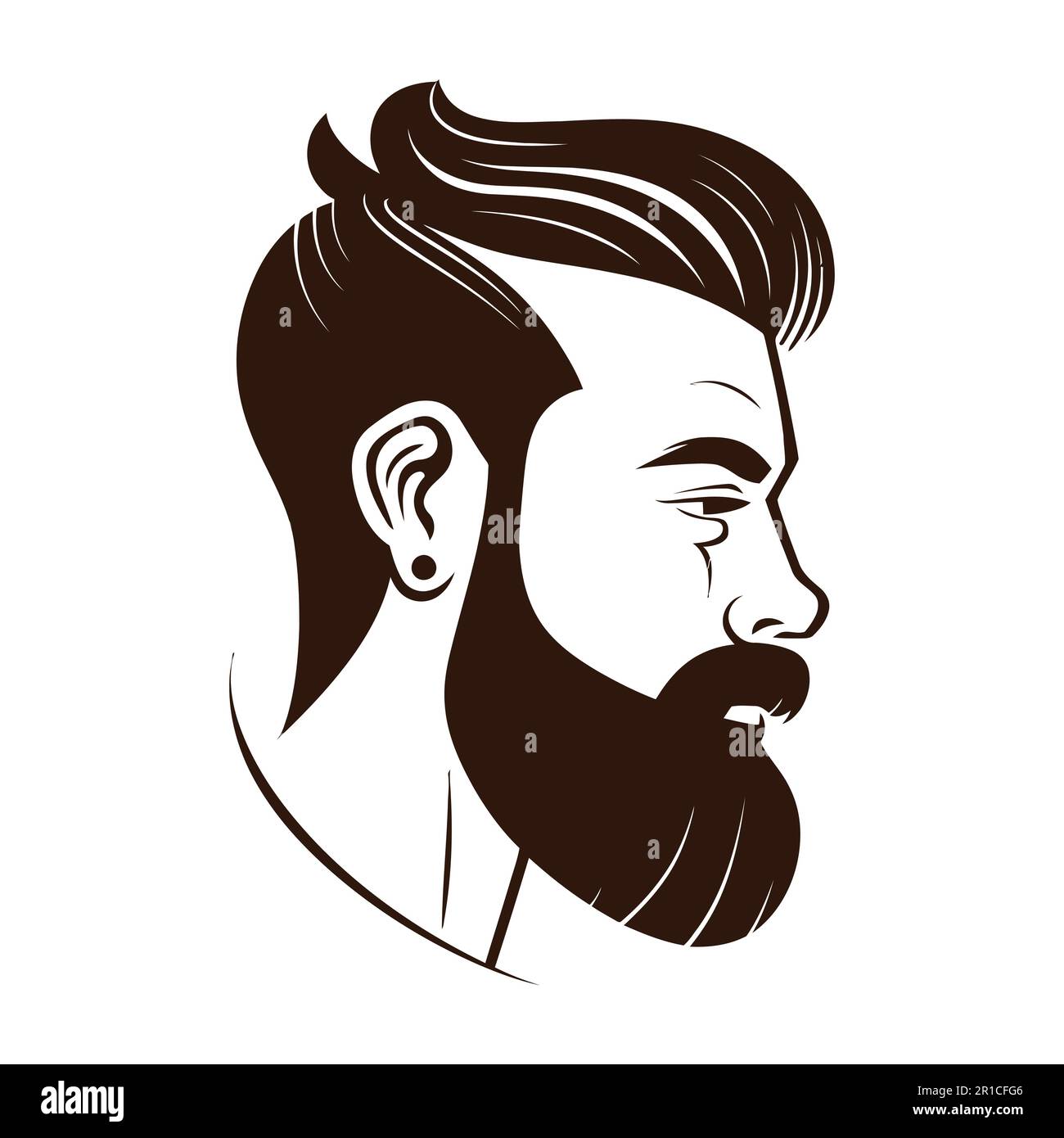 Barbershop, logo design for men's barbershop. man with beard. Vector ...