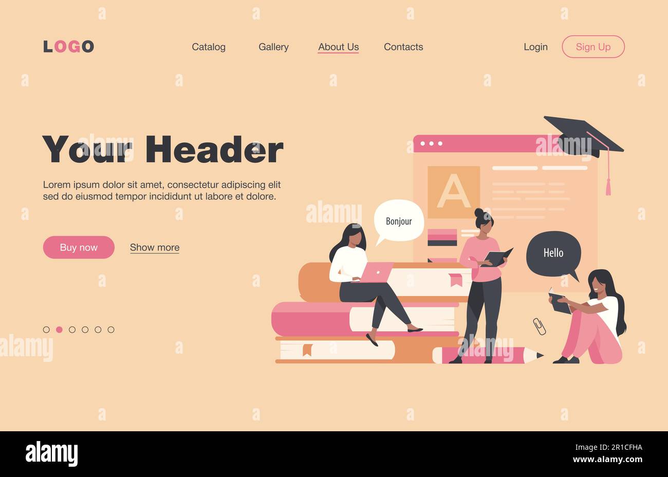 Female student learning computer language Stock Vector Images - Alamy