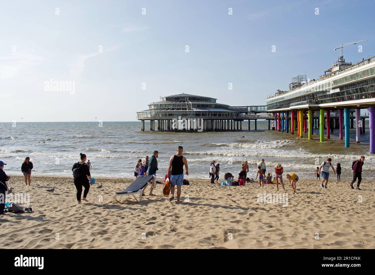 Crowded beach in summer at scheveningen hi-res stock photography and ...