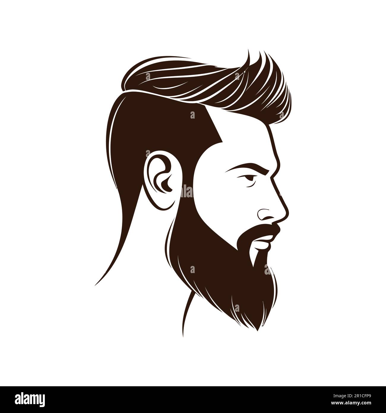Barbershop, logo design for men's barbershop. man with beard. Vector illustration Stock Vector ...
