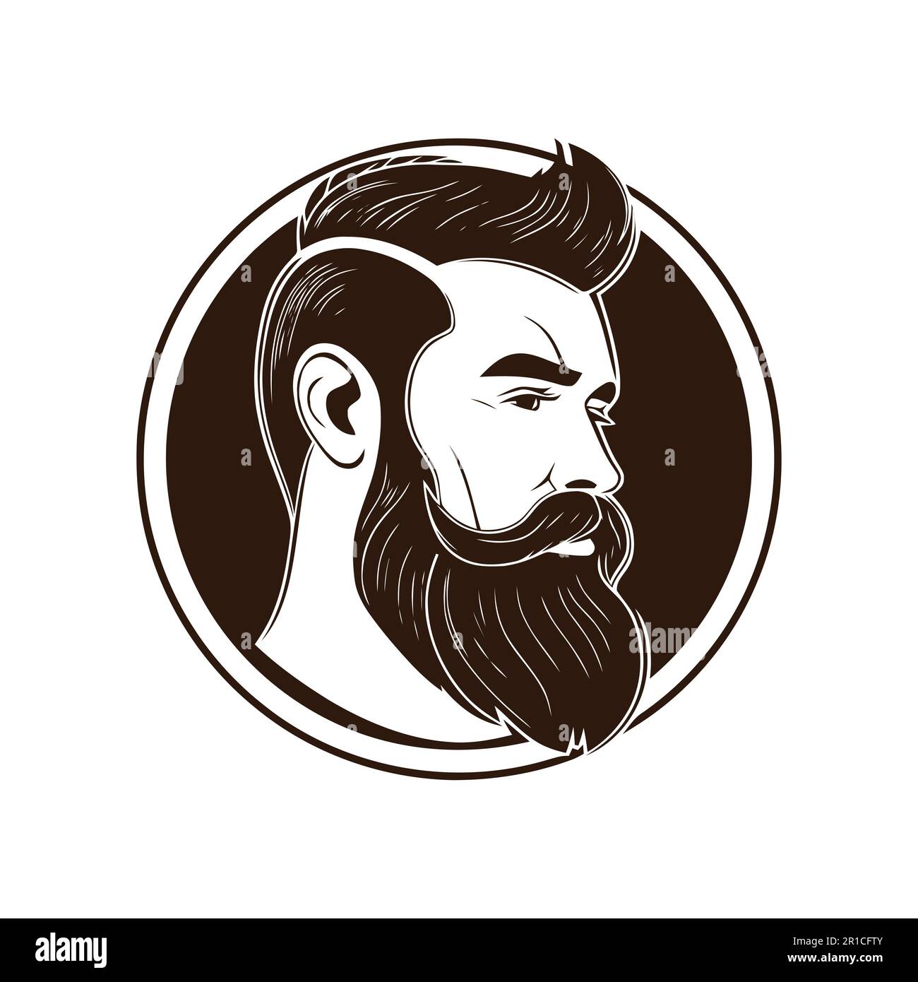 Barbershop, logo design for men's barbershop. man with beard. Vector ...