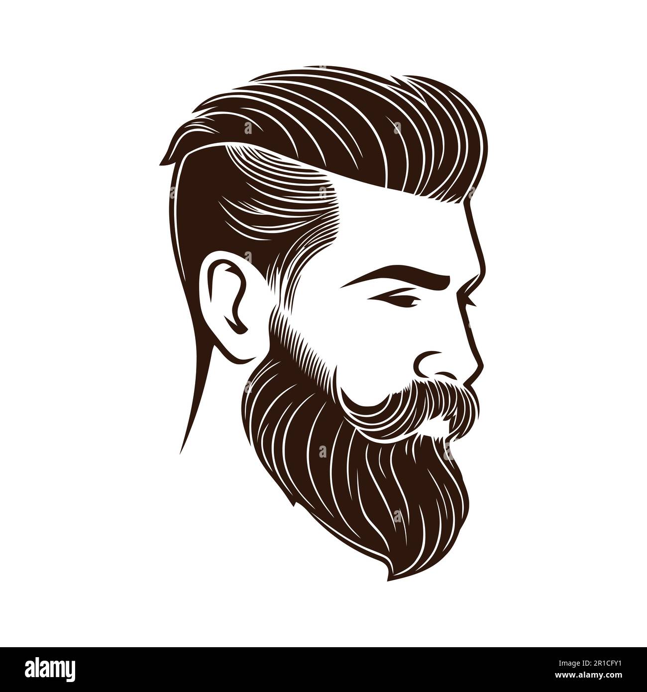 Barbershop, logo design for men's barbershop. man with beard. Vector ...