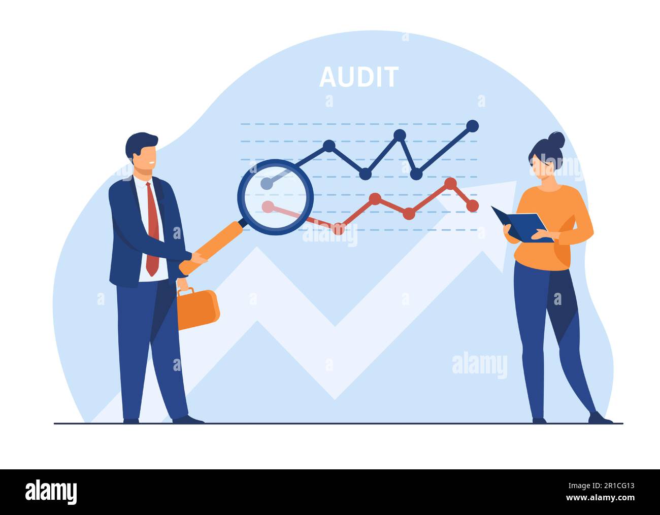 Tow analysts checking graph Stock Vector Image & Art - Alamy