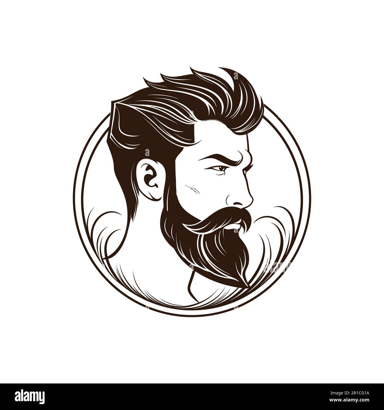Barbershop, logo design for men's barbershop. man with beard. Vector ...