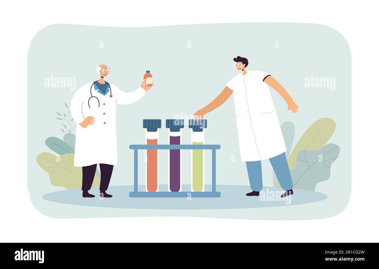 Chemistry laboratory concept banner cartoon illustration of Cut Out ...