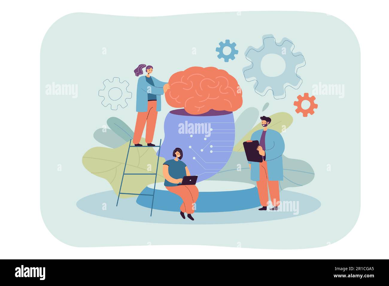 Tiny people learning artificial intelligence Stock Vector Image & Art - Alamy