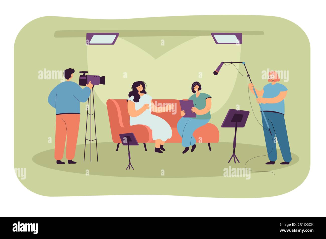 People recording interview in studio Stock Vector Image & Art - Alamy