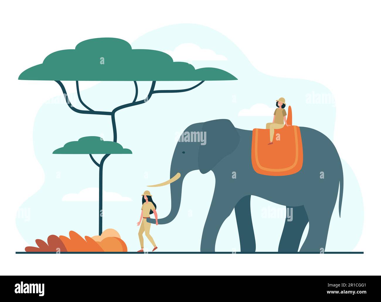 Girl riding an elephant hi-res stock photography and images - Alamy