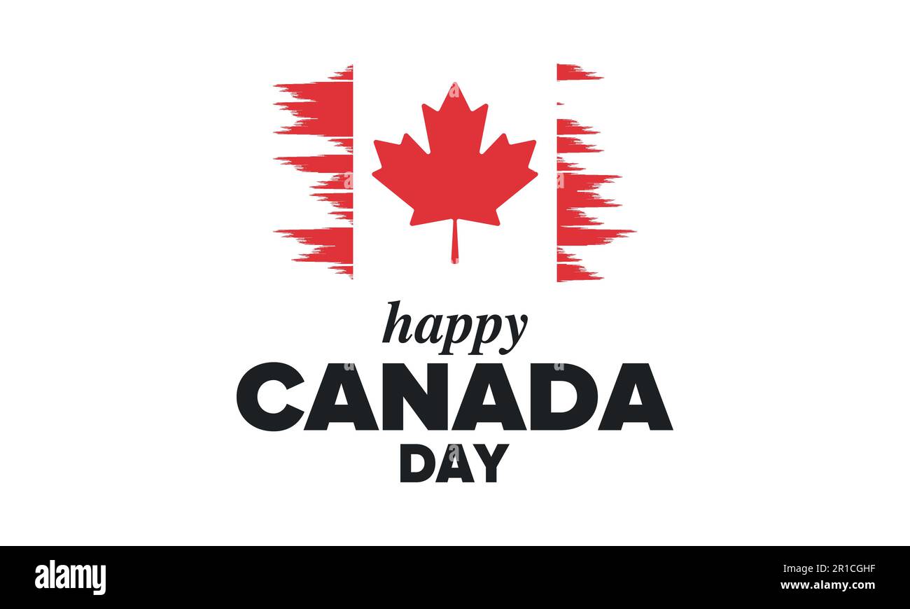 Happy Canada Day. National holiday, celebrated in July 1. Canadian flag ...