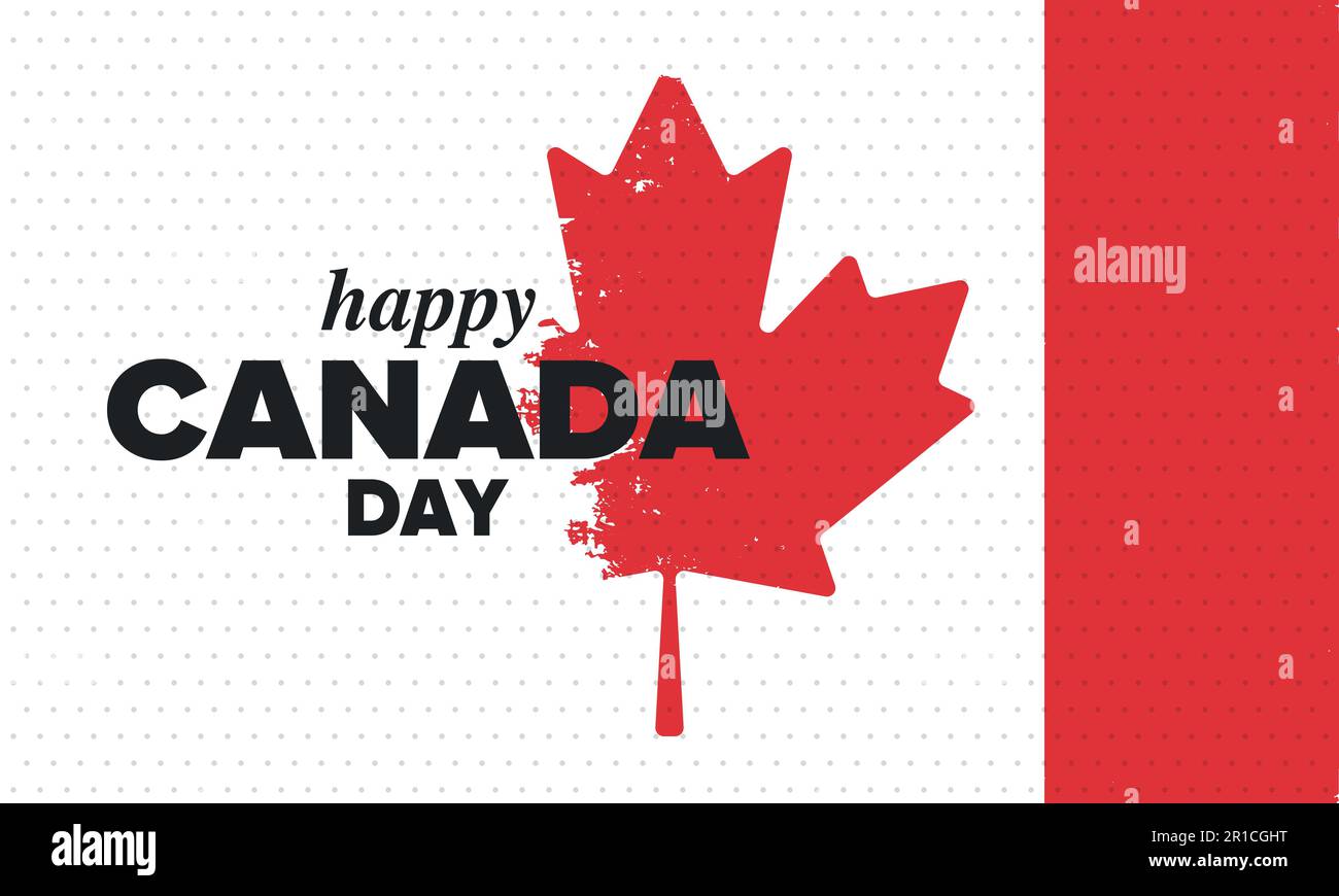 Happy Canada Day. National holiday, celebrated in July 1. Canadian flag ...
