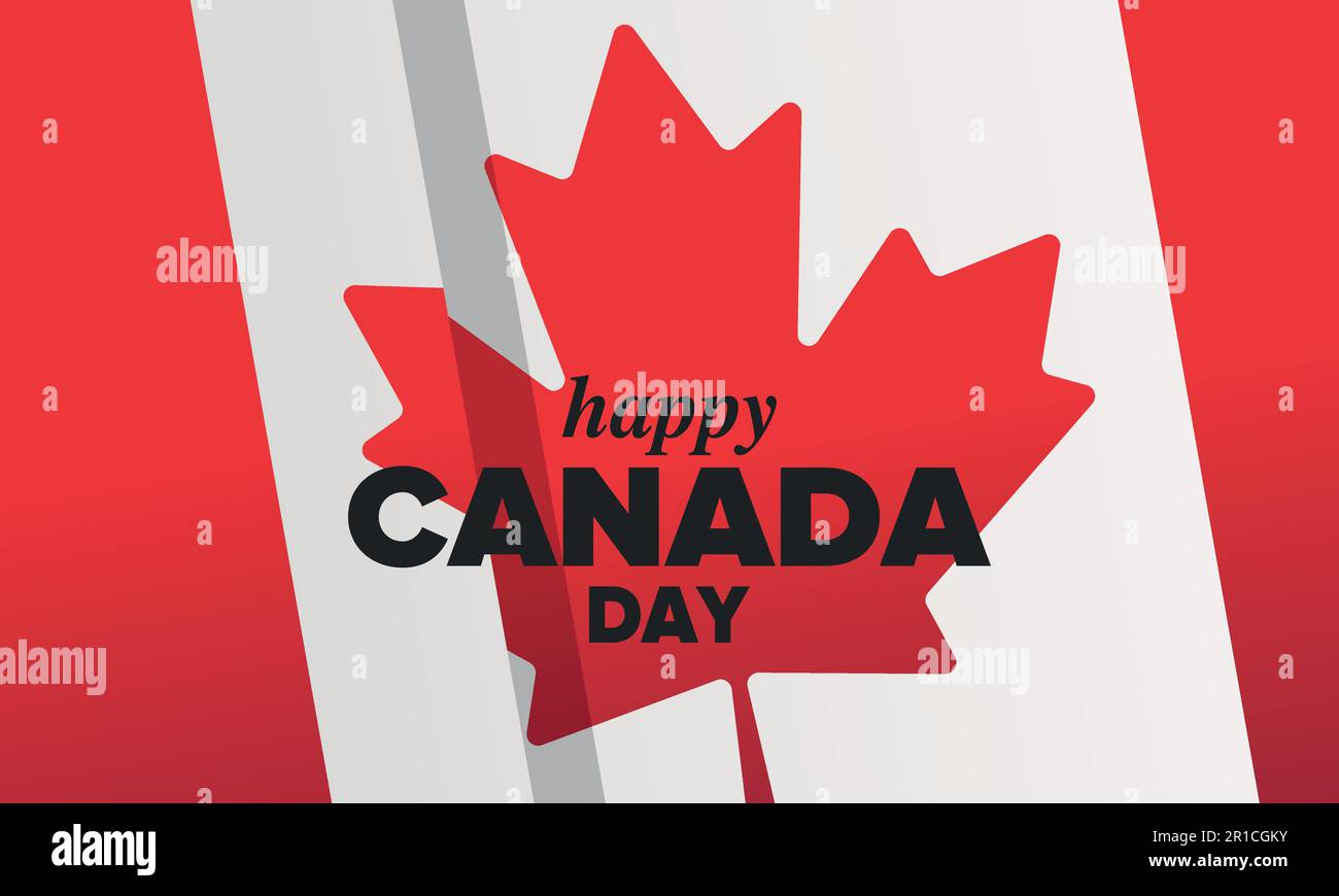 Happy Canada Day. National holiday, celebrated in July 1. Canadian flag ...