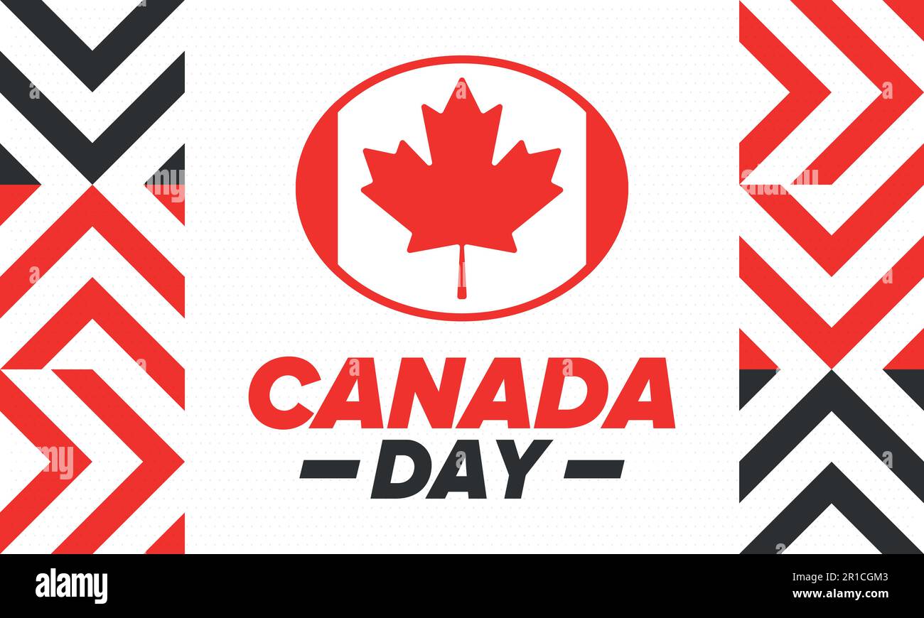 Happy Canada Day. National holiday, celebrated in July 1. Canadian flag ...