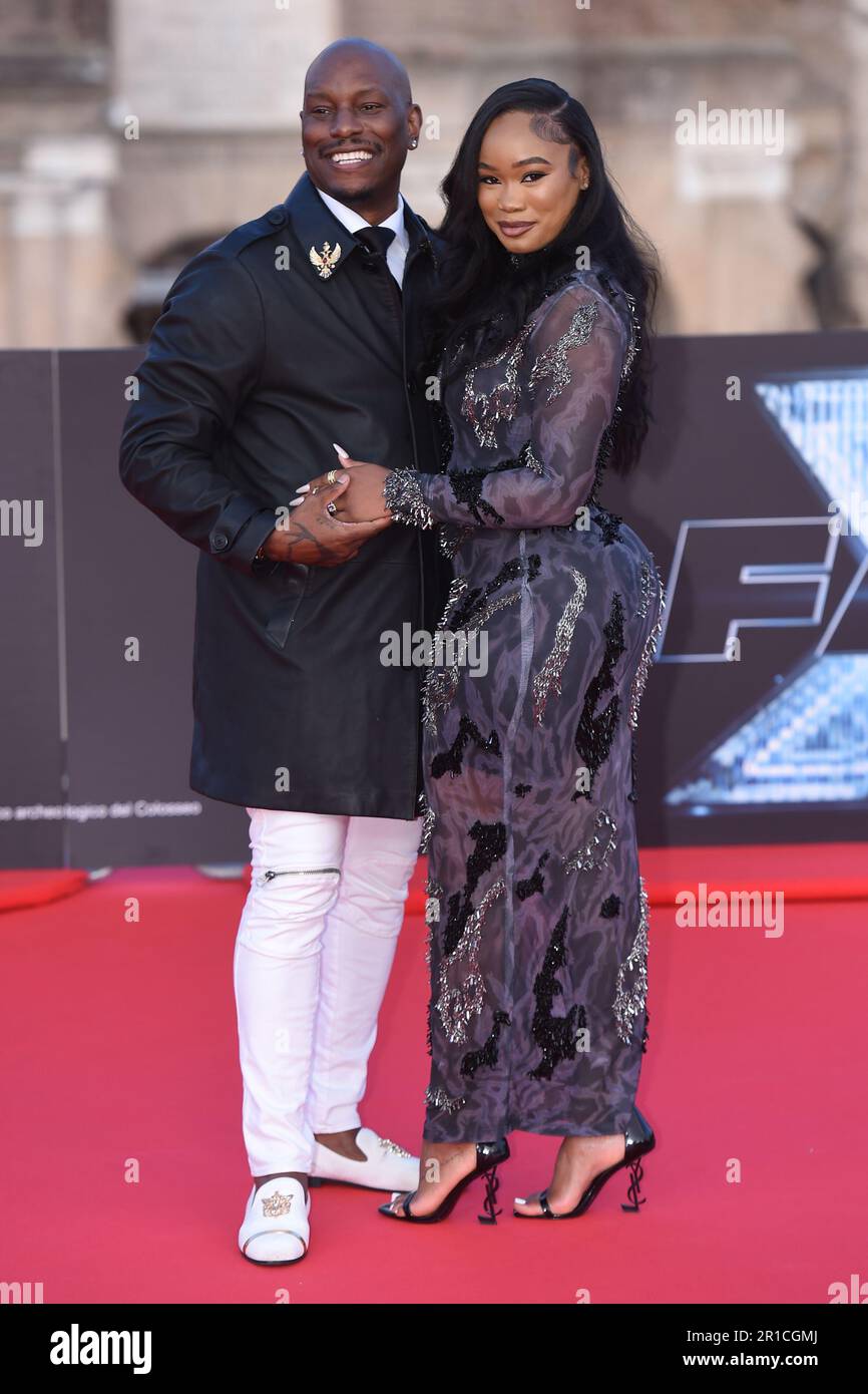 Roma, Italy. 12th May, 2023. Tyrese Gibson and Zelie Timothy attends ...