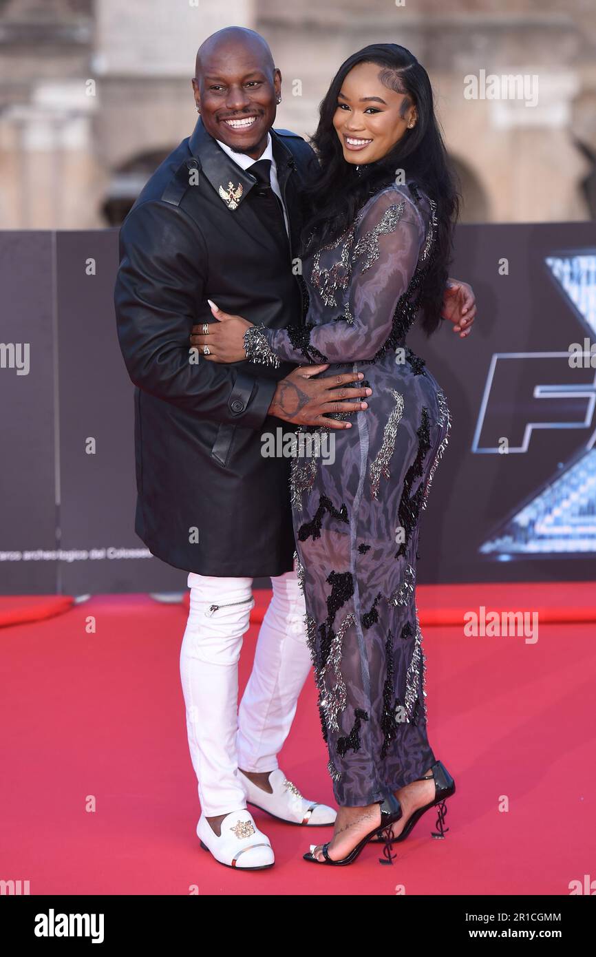 Roma, Italy. 12th May, 2023. Tyrese Gibson and Zelie Timothy attends ...