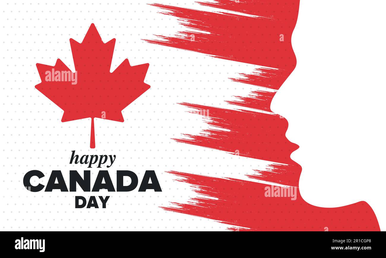Happy Canada Day. National holiday, celebrated in July 1. Canadian flag ...