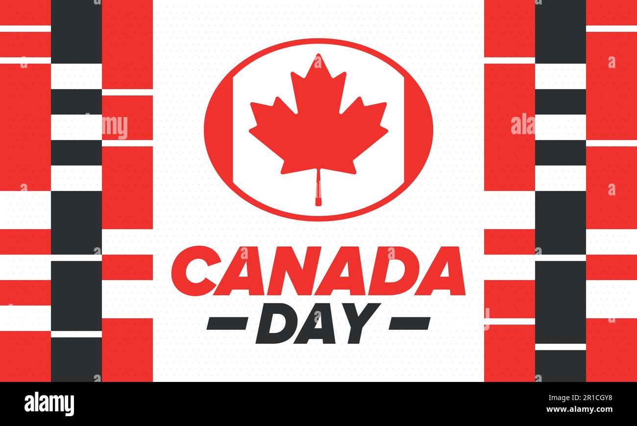 Happy Canada Day. National holiday, celebrated in July 1. Canadian flag ...