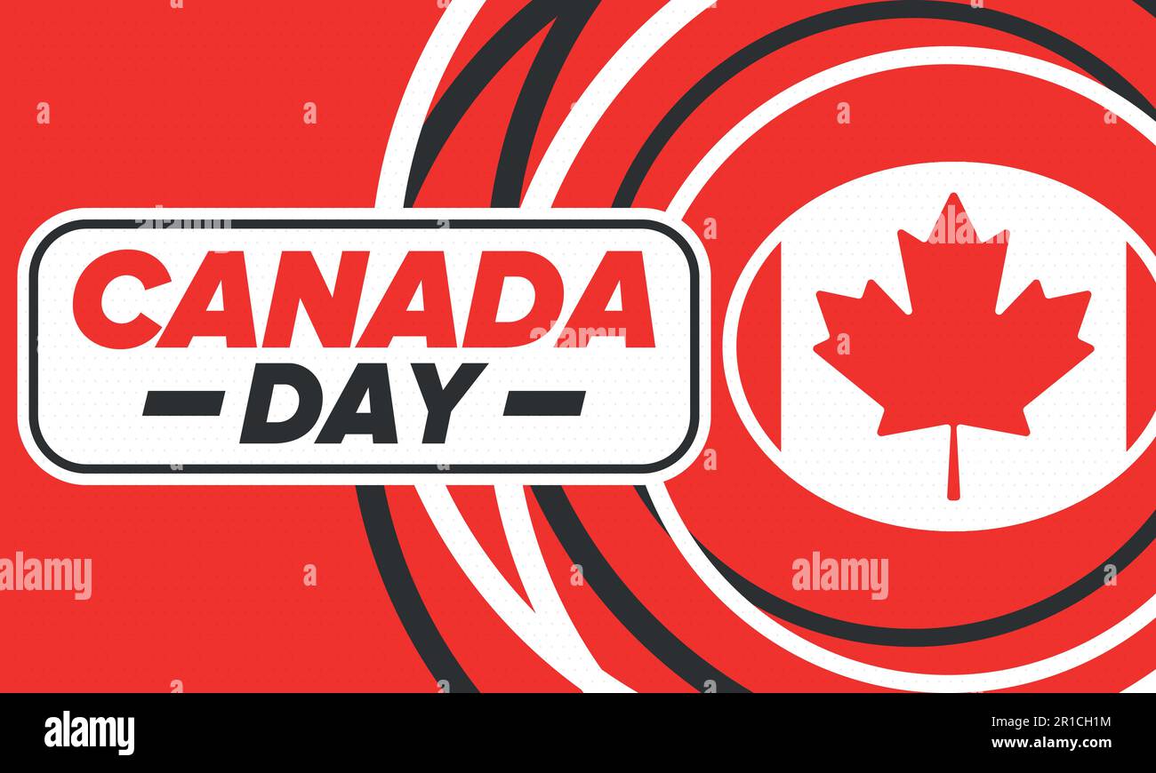 Happy Canada Day. National holiday, celebrated in July 1. Canadian flag ...
