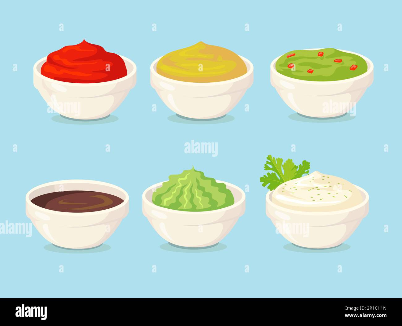 Set of cartoon sauces flat vector illustration Stock Vector Image & Art ...