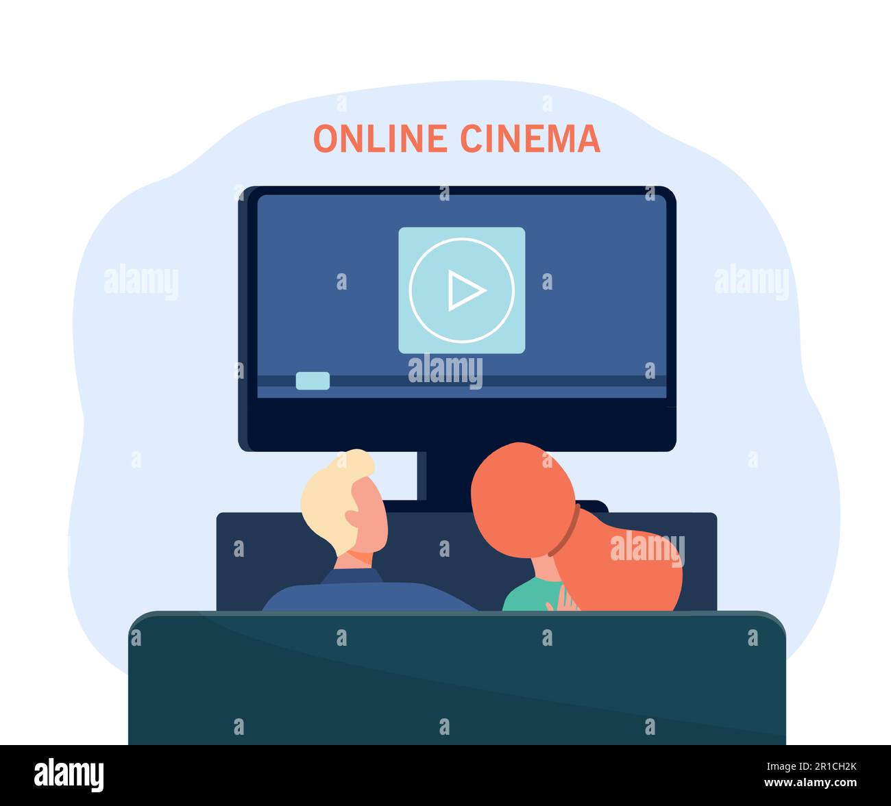 Woman watching television back view Stock Vector Images - Alamy