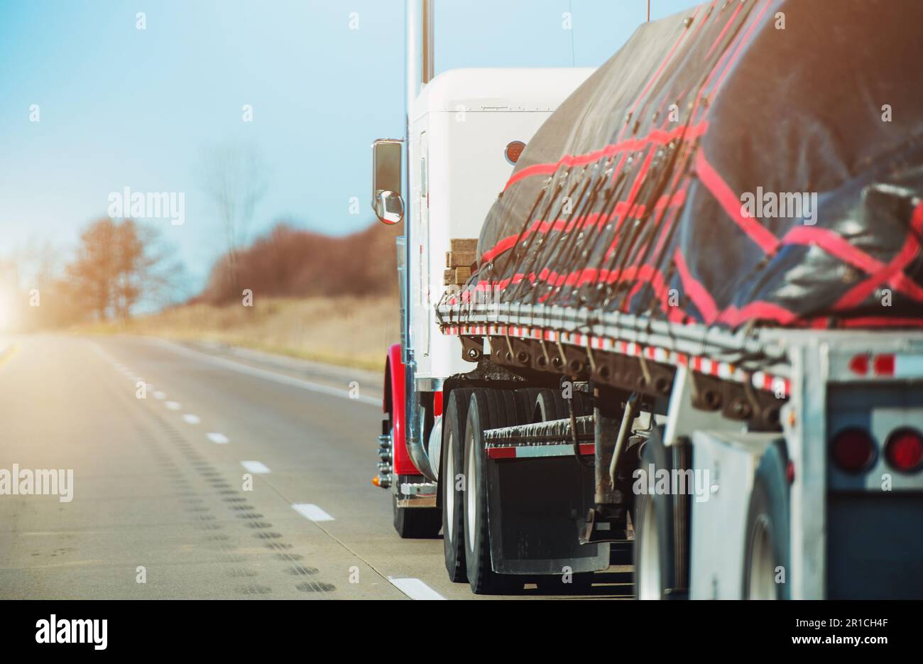 Transportation Industry Theme. Heavy Duty Cargo Transportation on Top ...