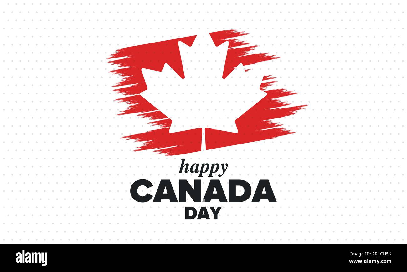 Happy Canada Day. National holiday, celebrated in July 1. Canadian flag ...