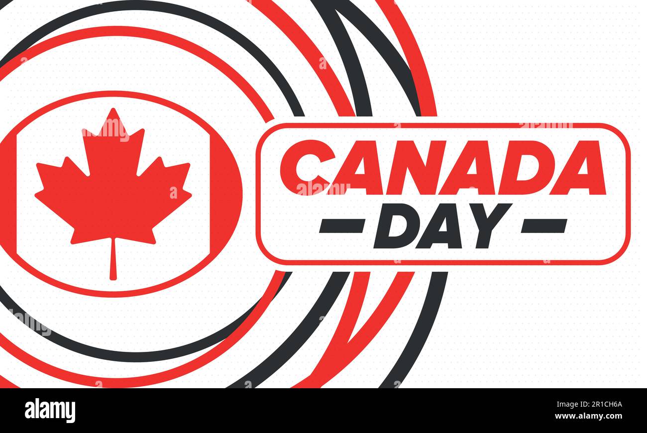 Happy Canada Day. National holiday, celebrated in July 1. Canadian flag ...