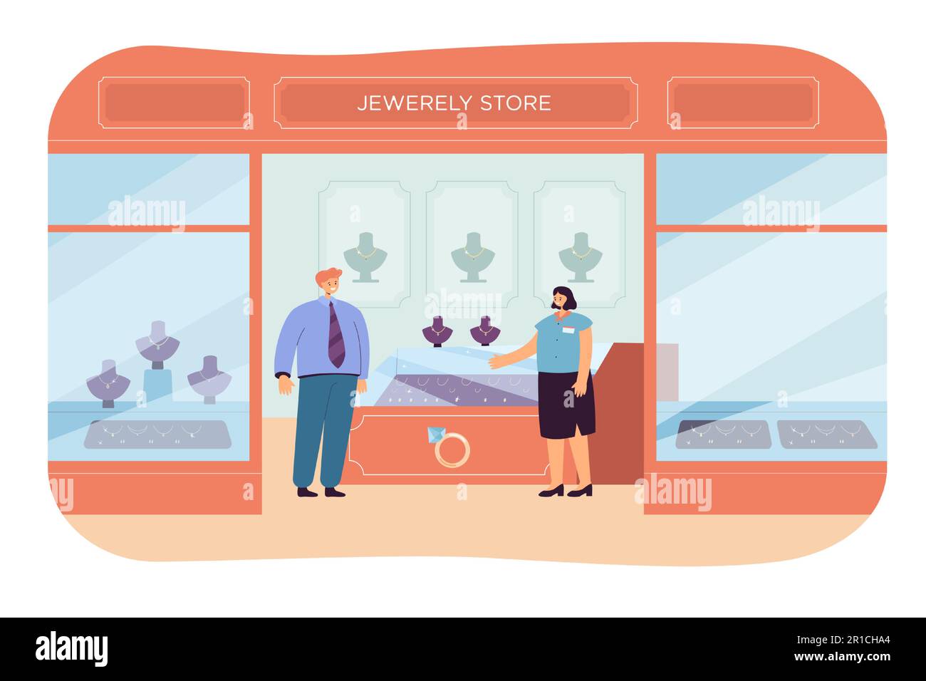 Jewellery store flat vector illustration Stock Vector Image & Art - Alamy