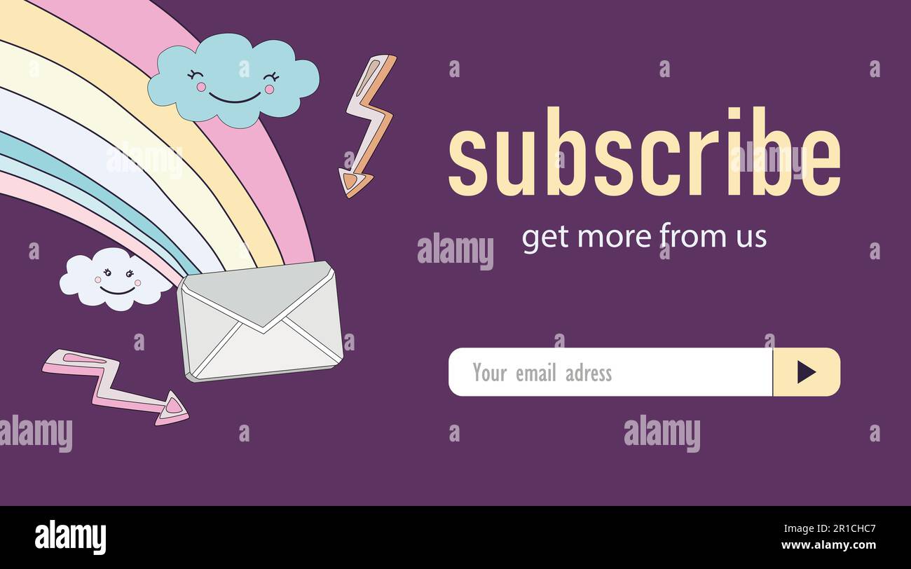 Subscribe cartoon vector mailout template Stock Vector Image & Art - Alamy