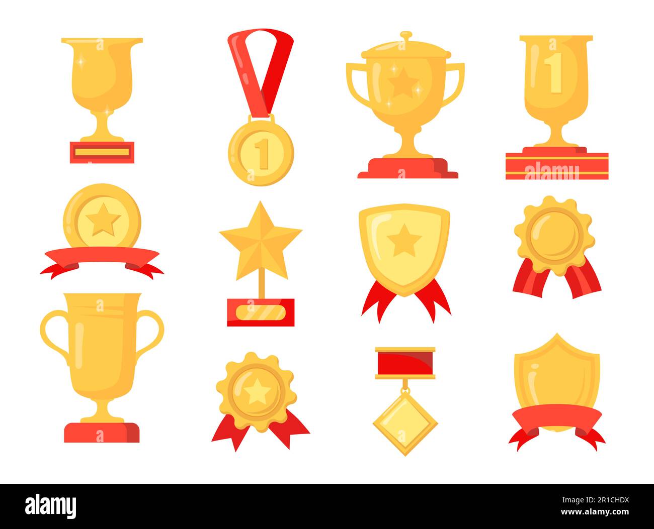 Cartoon set of different golden awards for winner Stock Vector Image ...