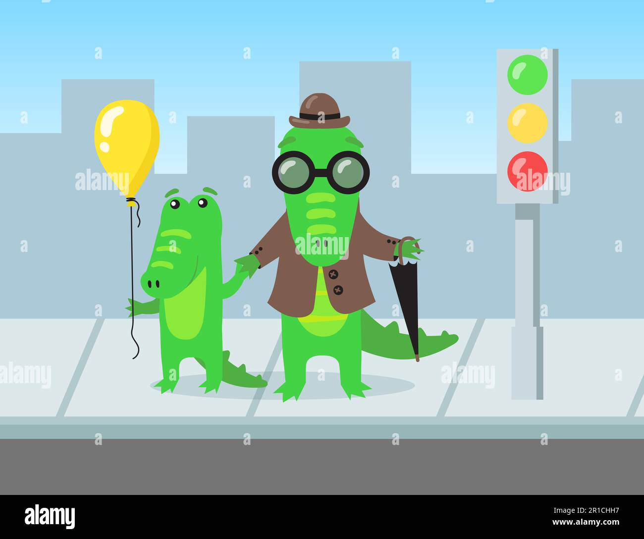 Crocodile family Stock Vector Images - Alamy