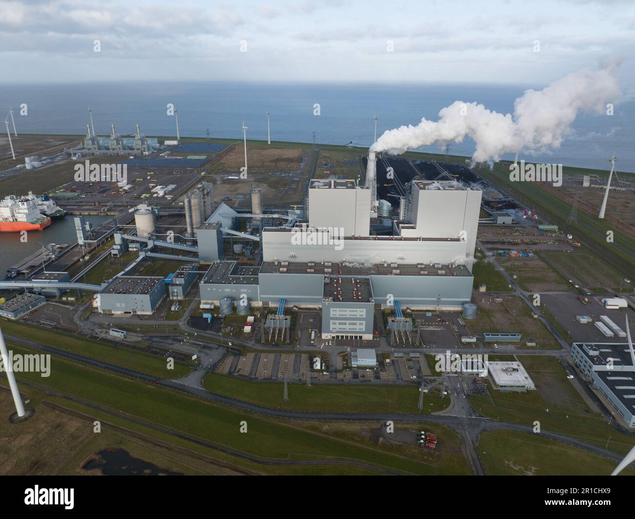 Eemshaven, Het Hogeland, 26th of December 2022. This breathtaking drone ...