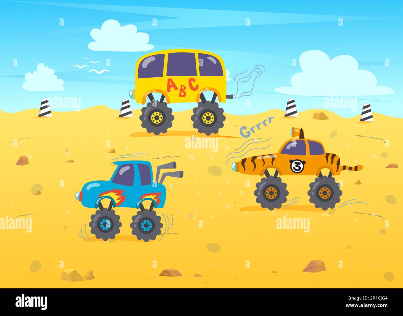 Off-road monster truck racing illustration Stock Vector Image & Art - Alamy